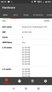 How to find CPU information (type and model) on Android