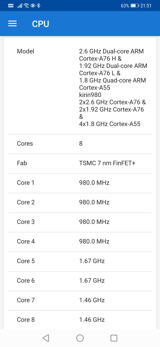 How to find CPU information (type and model) on Android