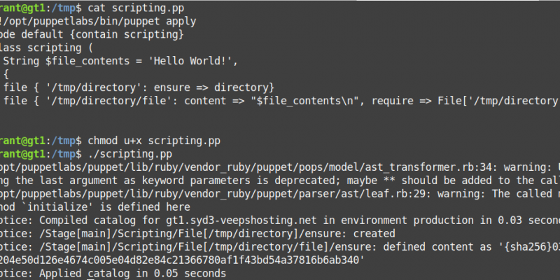 How to use Puppet DSL for Scripting - Geeker's Digest